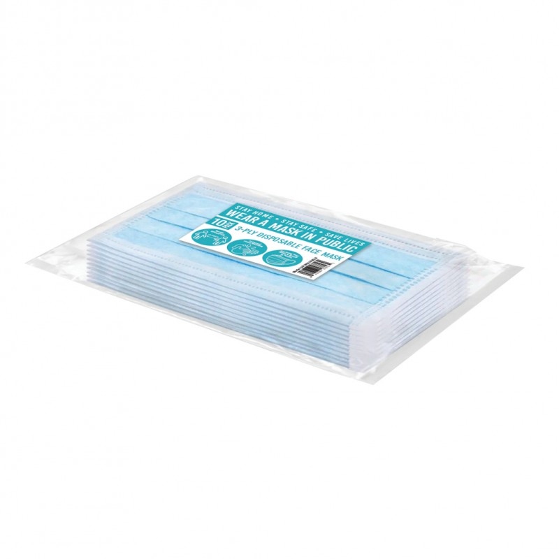 10 Pack of 3-Ply Masks | Surgical Style Masks in a 10 Pack with Logo ...